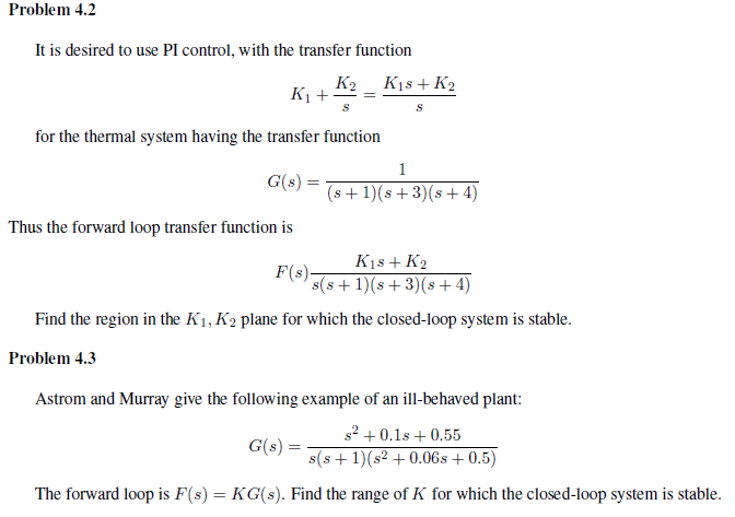 Solved Problem 4.2 It is desired to use PI control, with the | Chegg.com