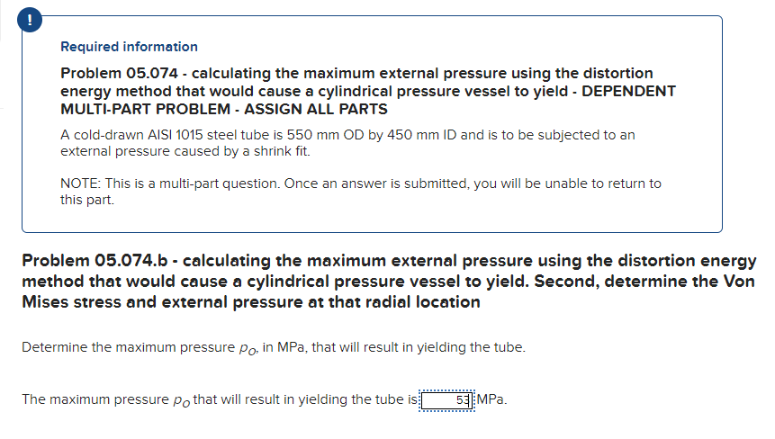 Solved Required information Problem 05.074 - calculating the | Chegg.com
