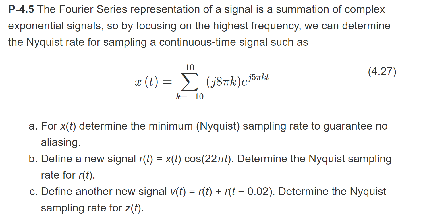 Solved P-4.5 The Fourier Series representation of a signal | Chegg.com