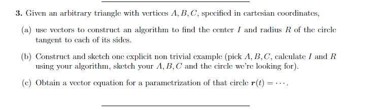 3. Given an arbitrary triangle with vertices A,B,C, | Chegg.com