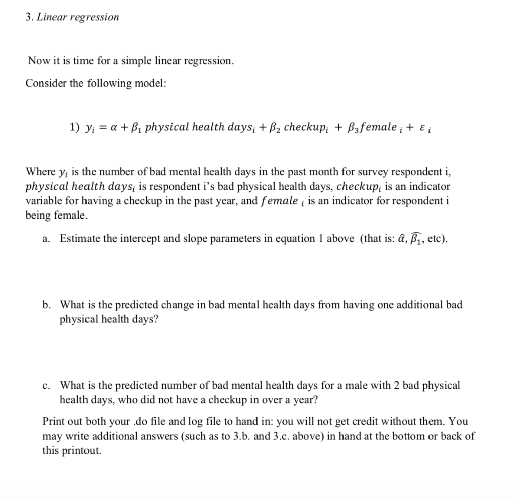 3. Linear regression Now it is time for a simple | Chegg.com