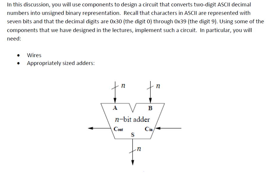 In this discussion, you will use components to design | Chegg.com