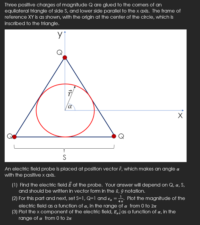 equilateral triangle of side S, ﻿and lower side | Chegg.com