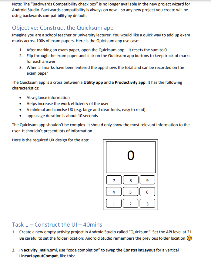 Solved Simple andriod app using Andriod studio Share | Chegg.com
