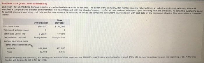 Solved Problem 12-4 (Part Level Submission) Last year | Chegg.com