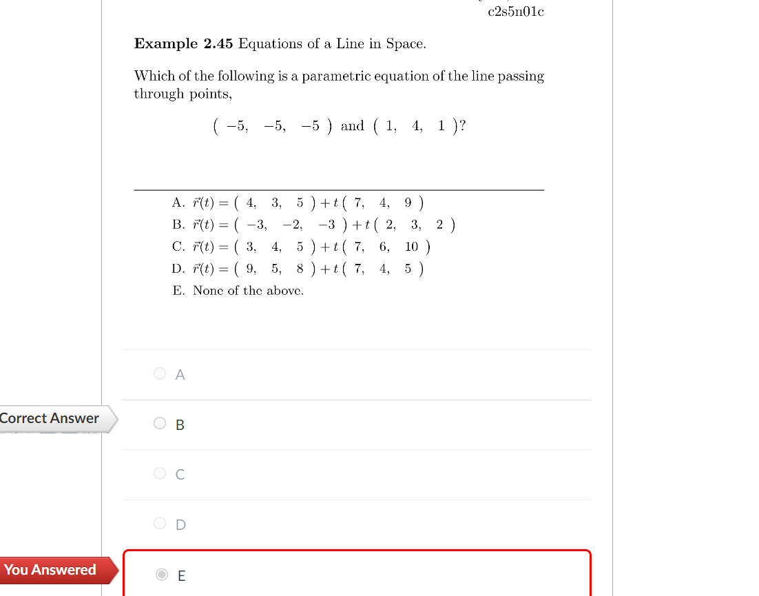 Solved Example 2.45 Equations of a Line in Space. Which of | Chegg.com
