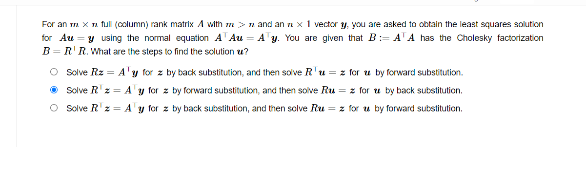 Solved For an m x n full column) rank matrix A with m > n | Chegg.com