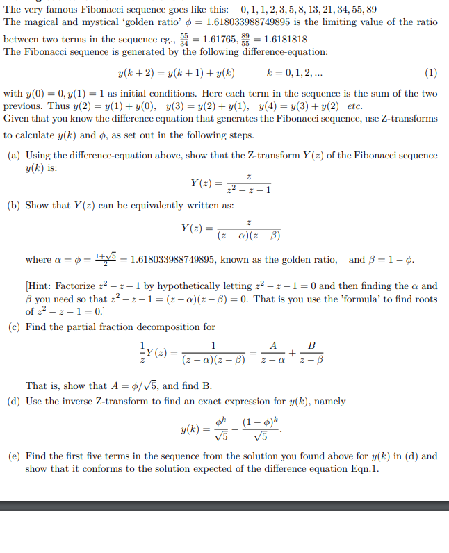 Solved Using the difference-equation above, show that the | Chegg.com
