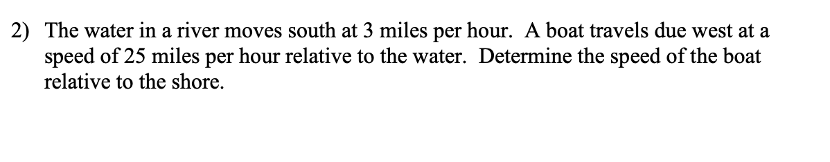 Solved The water in a river moves south at 3 miles per hour. | Chegg.com