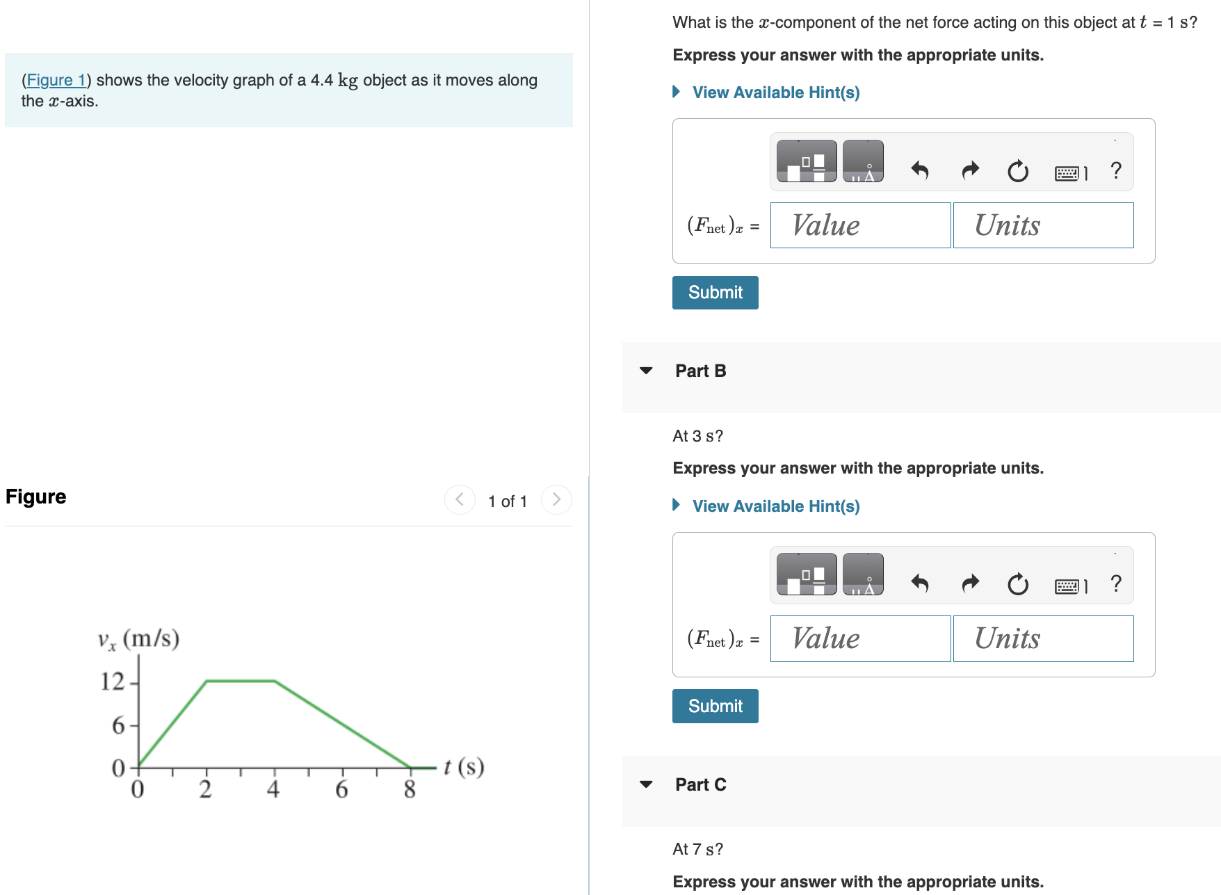Solved What is the x-component of the net force acting on | Chegg.com