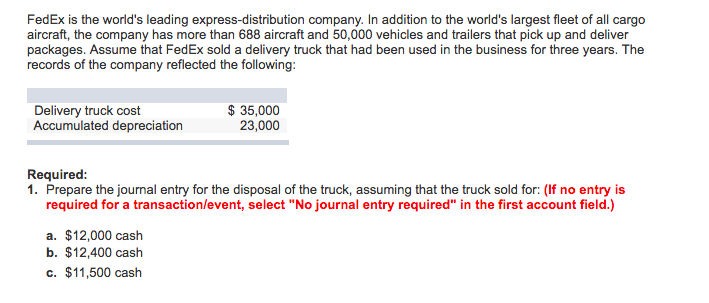 Solved FedEx is the world's leading express-distribution | Chegg.com