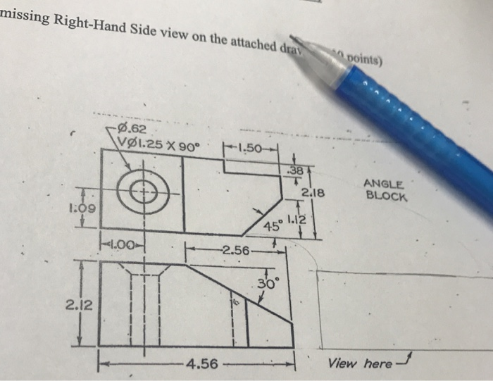 Solved missing Right-Hand Side view on the attached points) | Chegg.com