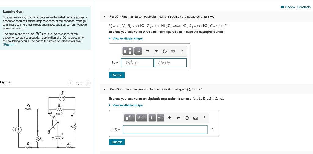 Solved: Review Constants Part A - If The Switch In The Cir... | Chegg.com