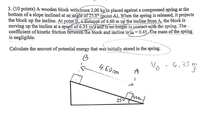 Solved 3. (10 points) A wooden block with(mass 2.00 kg )is | Chegg.com