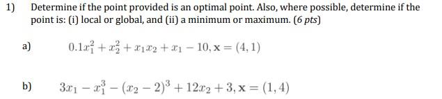 Solved Determine if the point provided is an optimal point. | Chegg.com