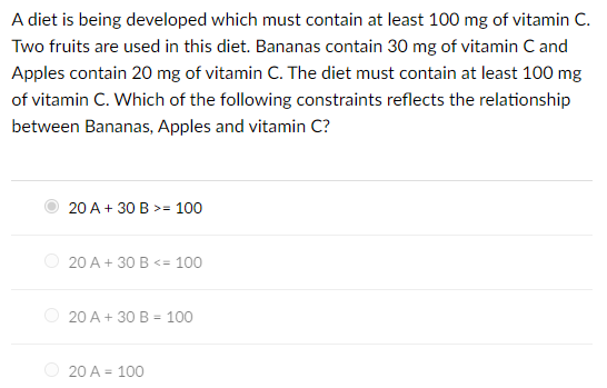 Solved A diet is being developed which must contain at least | Chegg.com