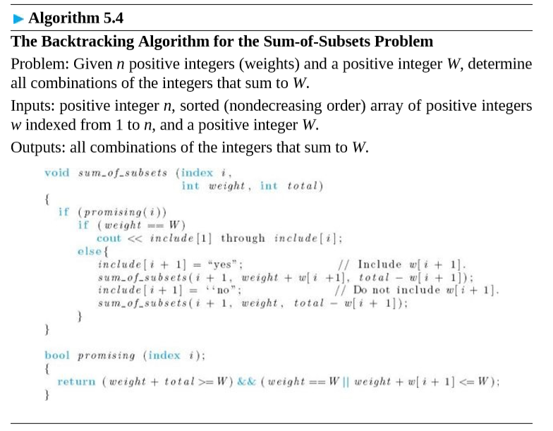 Solved Write A Backtracking Algorithm For The Sum of Subsets Chegg