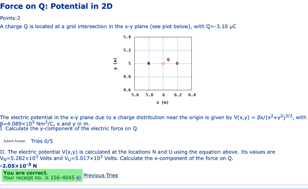Solved Points:2 A charge Q is located at a grid intersection | Chegg.com
