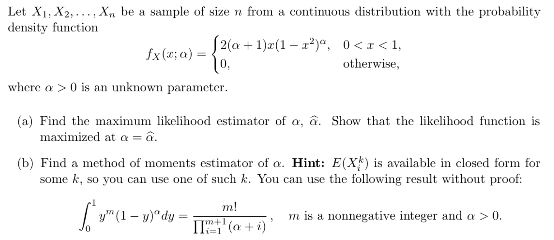 Solved Let X1,X2,…,Xn be a sample of size n from a | Chegg.com