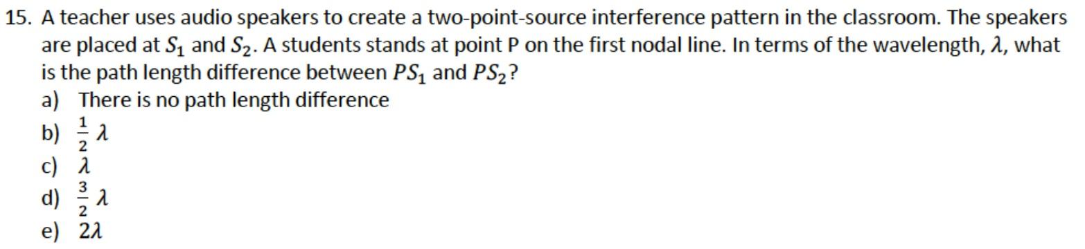Solved A teacher uses audio speakers to create a | Chegg.com
