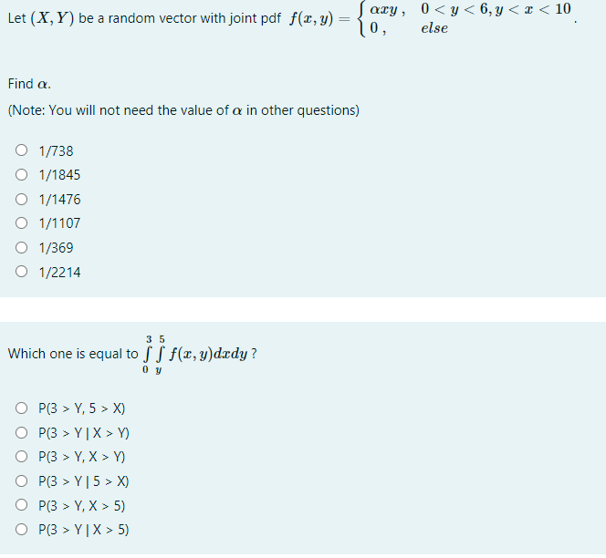 Solved Let (X,Y) be a random vector with joint pdf f(x,y) | Chegg.com