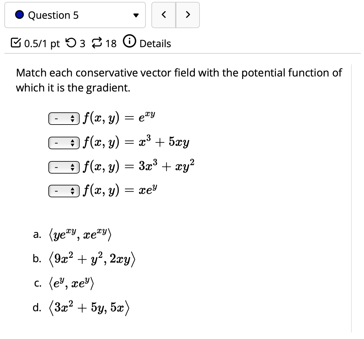 Solved Match each conservative vector field with the | Chegg.com