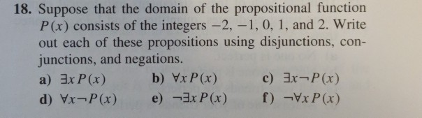Solved 18. Suppose that the domain of the propositional | Chegg.com