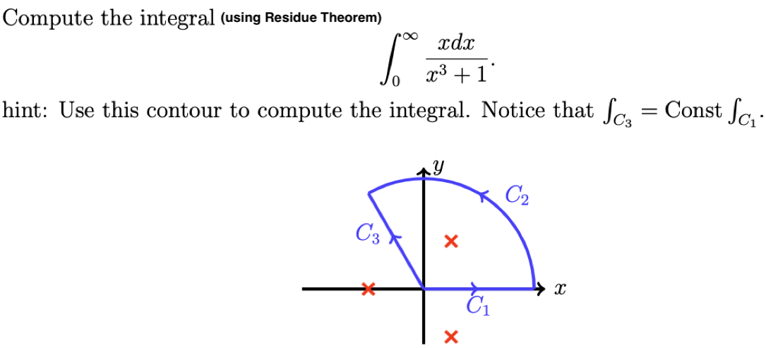 Solved Compute the integral (using Residue Theorem) $ xdx x3 | Chegg.com
