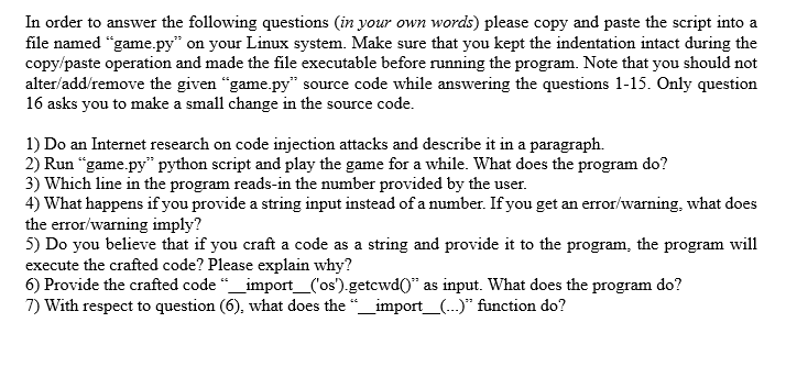 Solved Code injection is a security attack which involves | Chegg.com