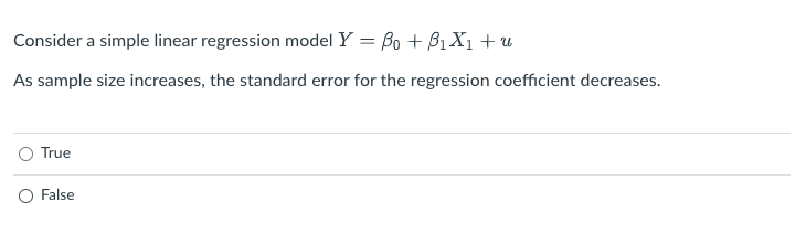 Solved Consider a simple linear regression model Y = Bo + | Chegg.com