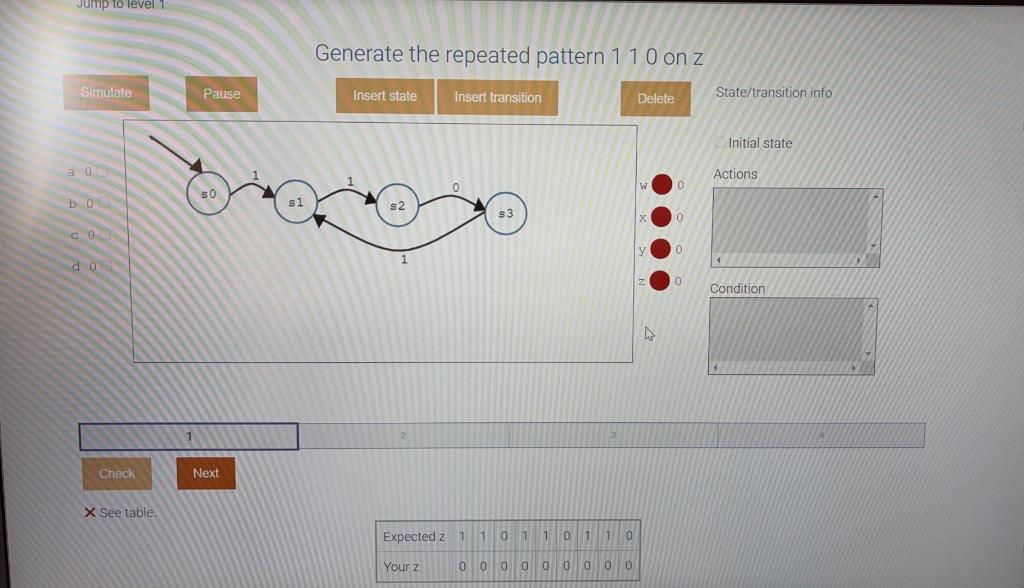 Solved Jump to level 1 Generate the repeated pattern 110 on | Chegg.com