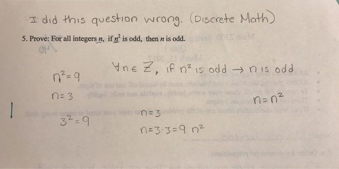 Solved Prove: For all integers n, if n^2 is odd, then n is | Chegg.com Solved Prove: For all integers n, if n^2 is odd, then n is | Chegg.com