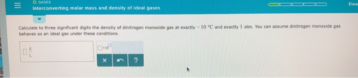 Solved O Gases Interconverting Molar Mass And Density Of Chegg