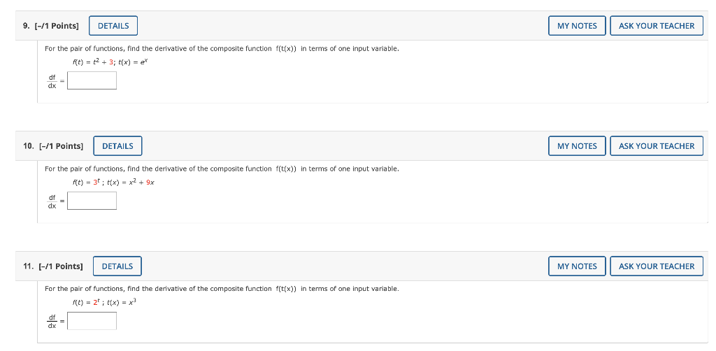 Solved For the pair of functions, find the derivative of the | Chegg.com