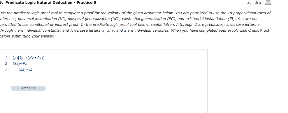 Solved 9. Predicate Logic Natural Deduction Practice 5 Aa Aa | Chegg.com