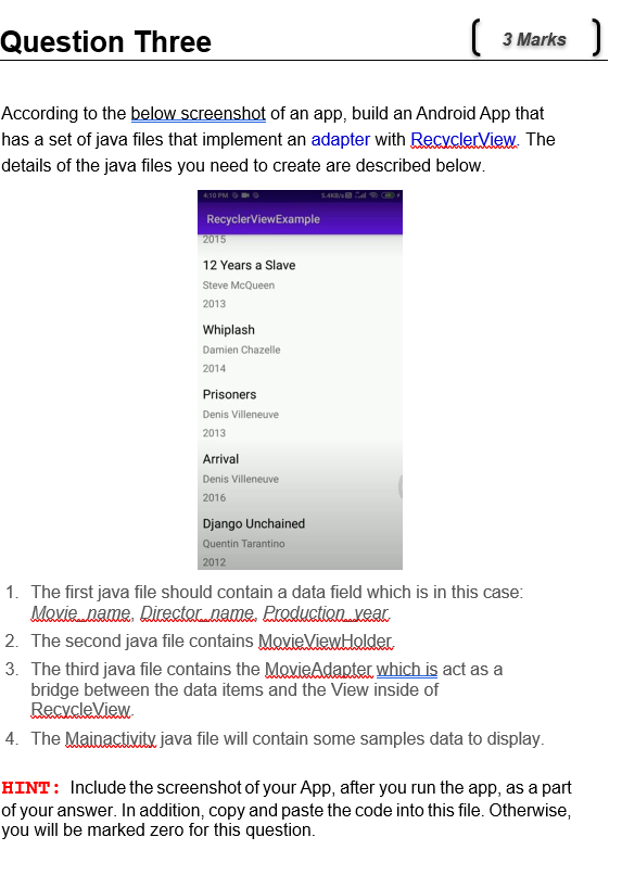 Solved Mobile Computing CS475According to the below | Chegg.com