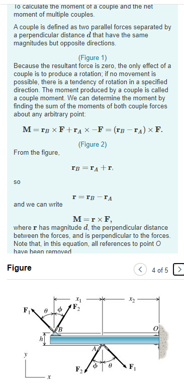 Solved To calculate the moment of a couple and the net | Chegg.com