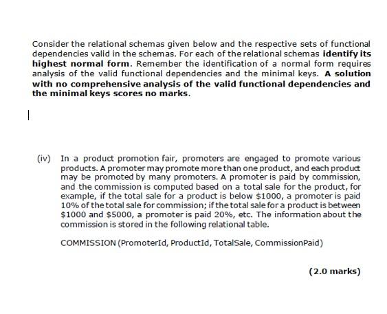 Solved Consider the relational schemas given below and the | Chegg.com