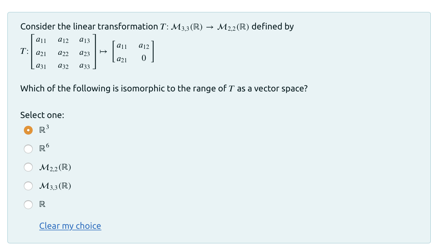 Solved Consider the linear transformation T: M3,3(R) M2,2(R) | Chegg.com