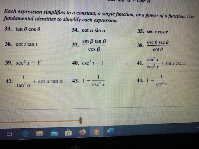 Solved - U LOS Q Each expression simplifies to a constant, a | Chegg.com