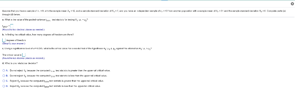 Solved Assume that you he through idi te on. sample on. = 9. | Chegg.com