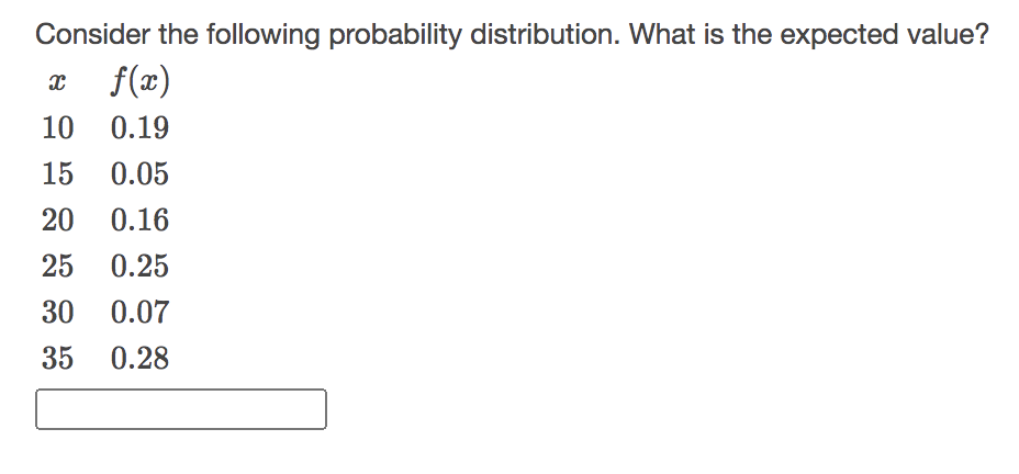 Solved Consider the following probability distribution. What | Chegg.com