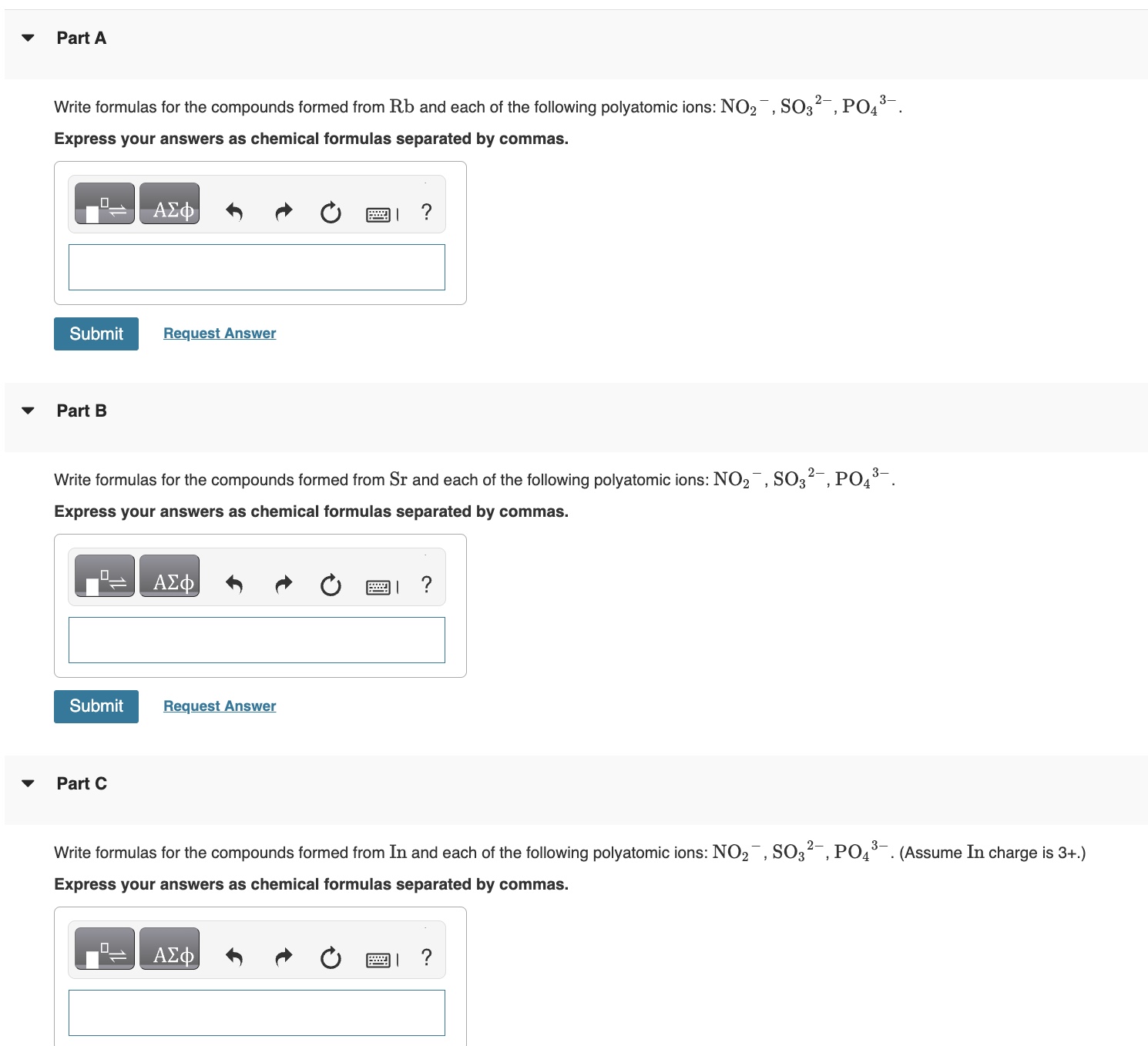 Solved Write formulas for the compounds formed from Rb and | Chegg.com