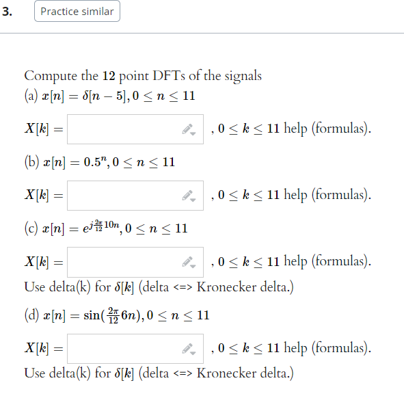 Solved Compute the 12 point DFTs of the signals (a) | Chegg.com