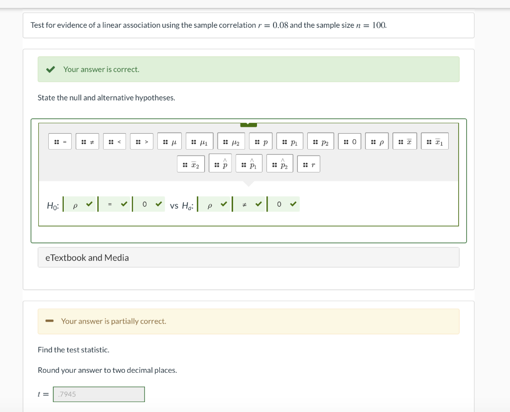 Solved Test for evidence of a linear association using the | Chegg.com