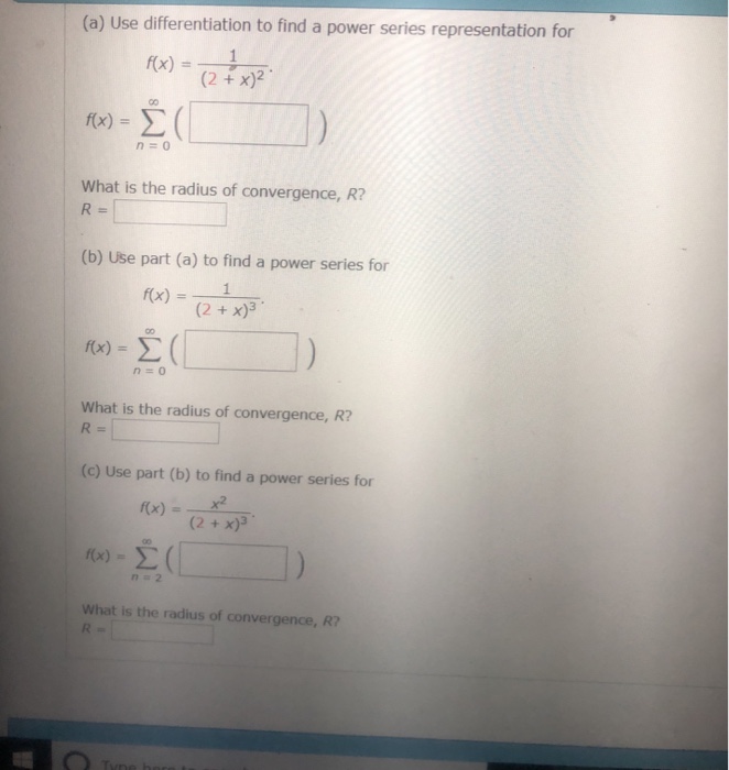 Solved (a) Use differentiation to find a power series | Chegg.com