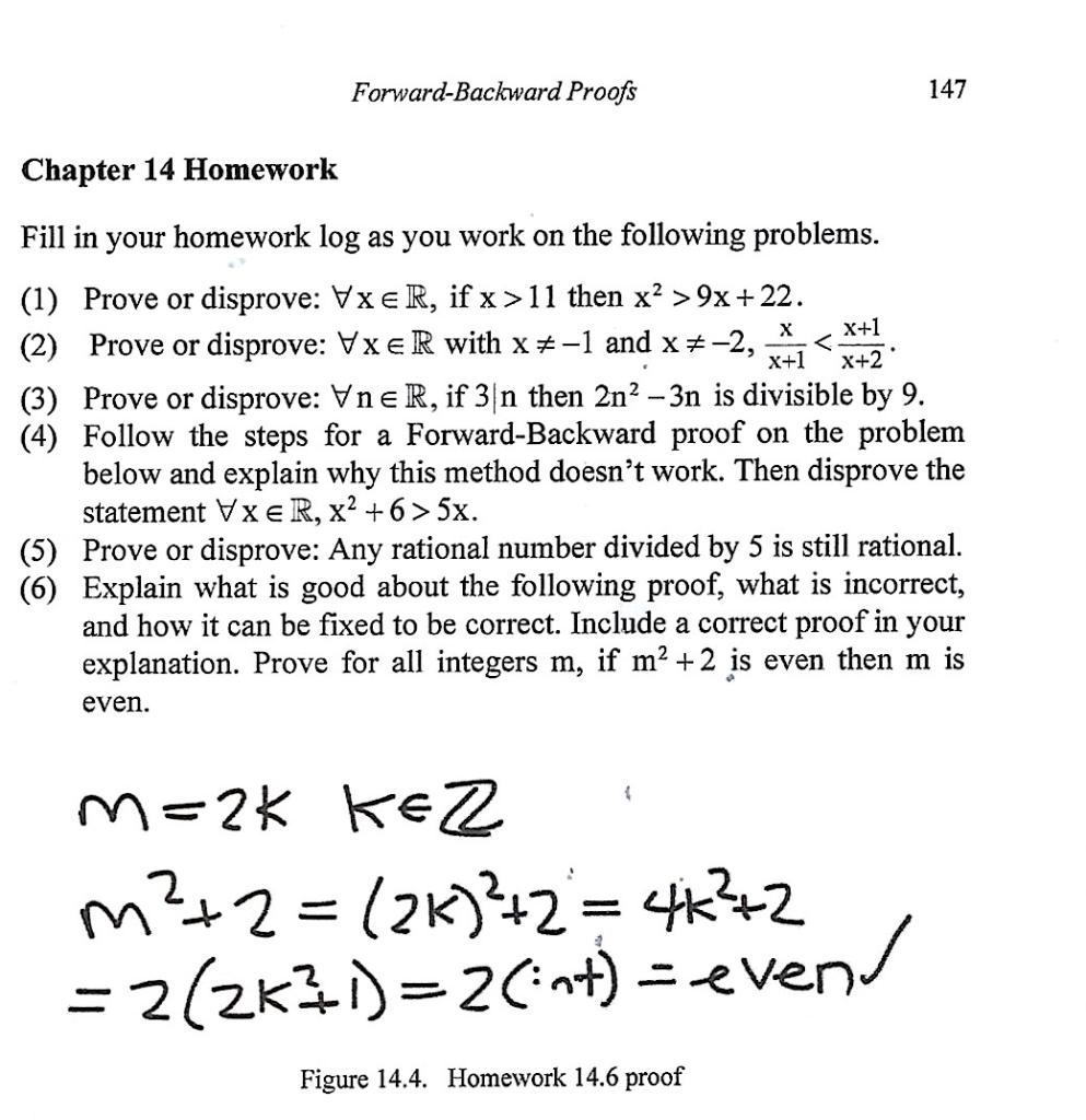 Solved Forward-Backward Proofs 147 Chapter 14 Homework X+1