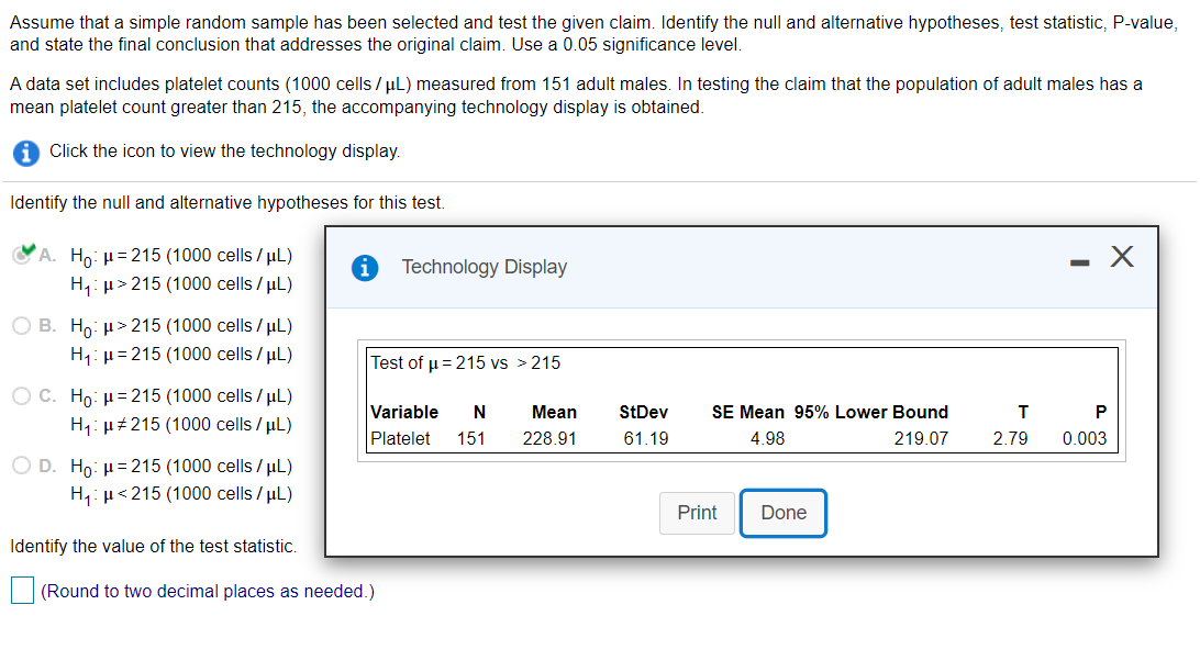 Solved Assume that a simple random sample has been selected | Chegg.com