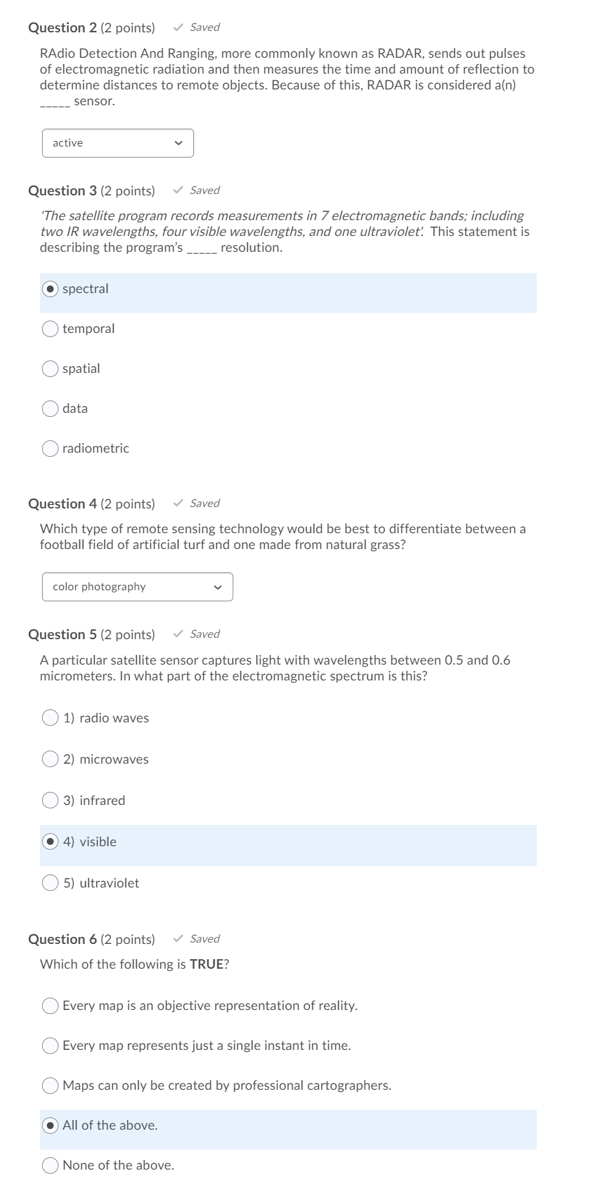 Solved Question 2 (2 points) Saved RAdio Detection And | Chegg.com