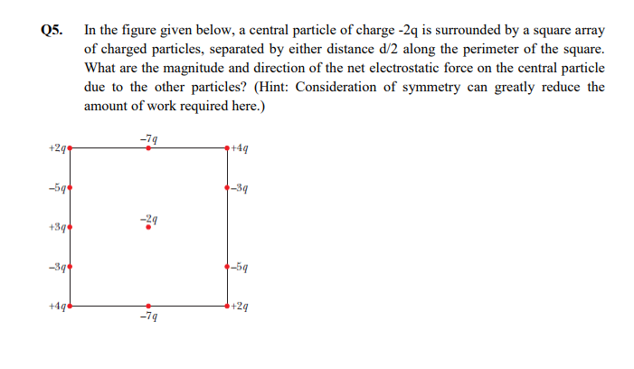 Solved Q5. In the figure given below, a central particle of | Chegg.com